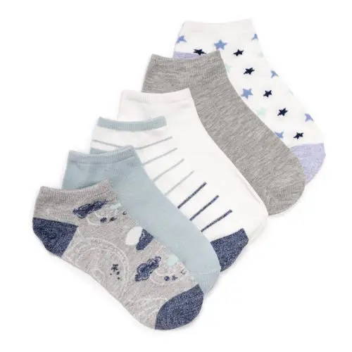 MUK LUKS Low Cut Novelty Socks 6 Pair Pack - Celestial