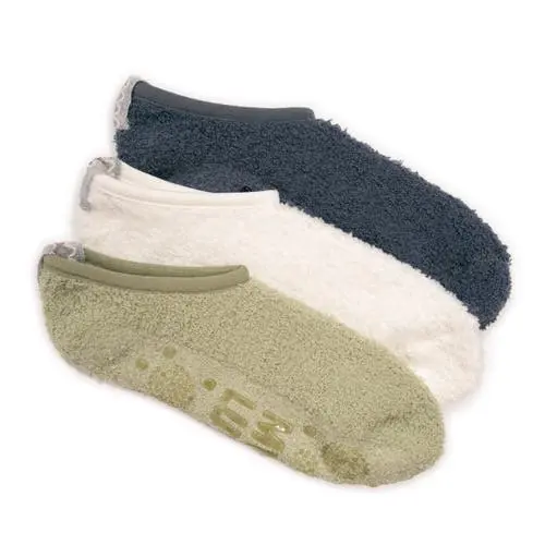 MUK LUKS Ballerina Cozy Socks With Grippers 3-pair Pack - Zen Garden