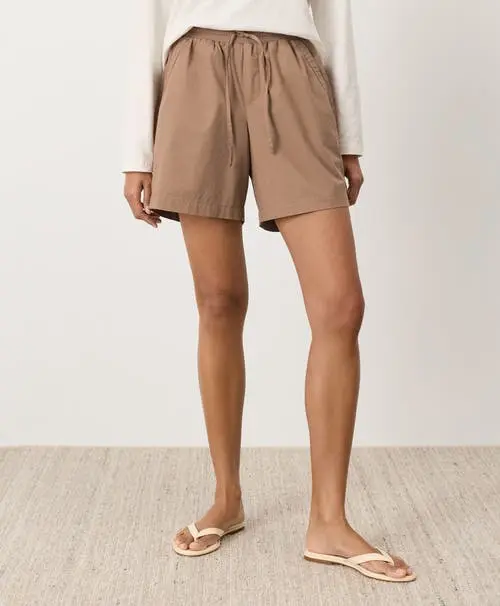 PACT Organic Cotton Stretch Poplin Short - Driftwood Brown