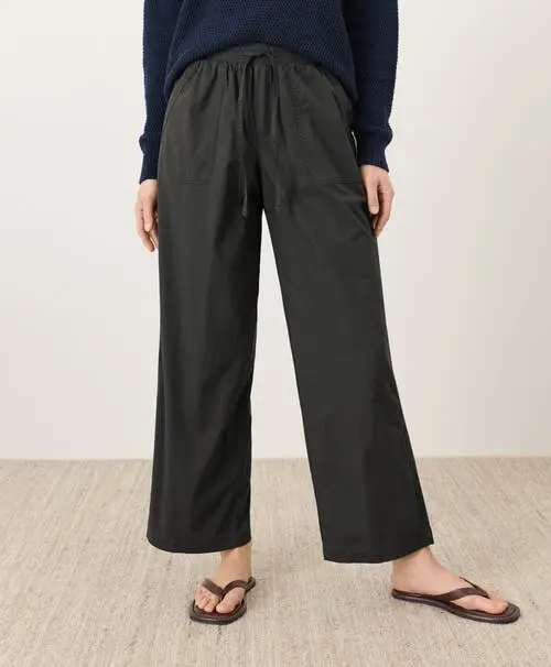 PACT Organic Cotton Stretch Poplin Wide Leg Pant - Oak