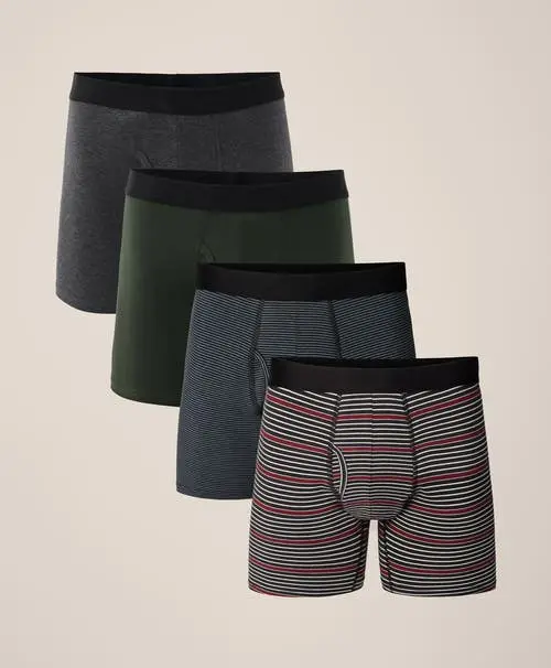 PACT Everyday Boxer Brief 4-pack Made With Organic Cotton - Everyday Stripe Bundle