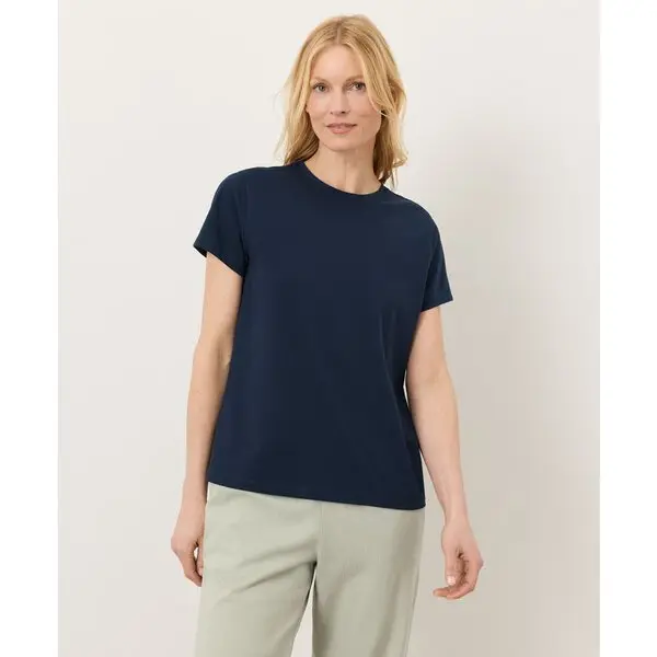 PACT Luxe Essential Organic Cotton Crewneck T-shirt - Navy Blue