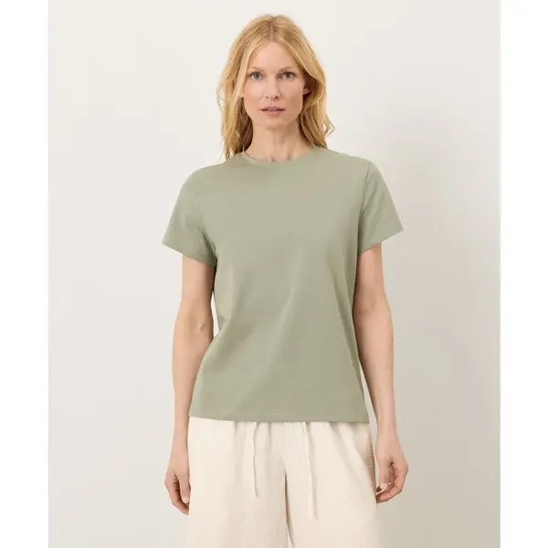PACT Luxe Essential Organic Cotton Crewneck T-shirt - Seagrass
