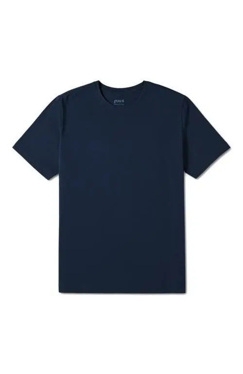 PACT Luxe Essential Classic Fit Crewneck Tee Made With Organic Cotton - Navy