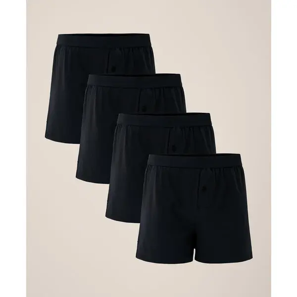 PACT Everyday Knit Boxer 4-pack Made With Organic Cotton - Black