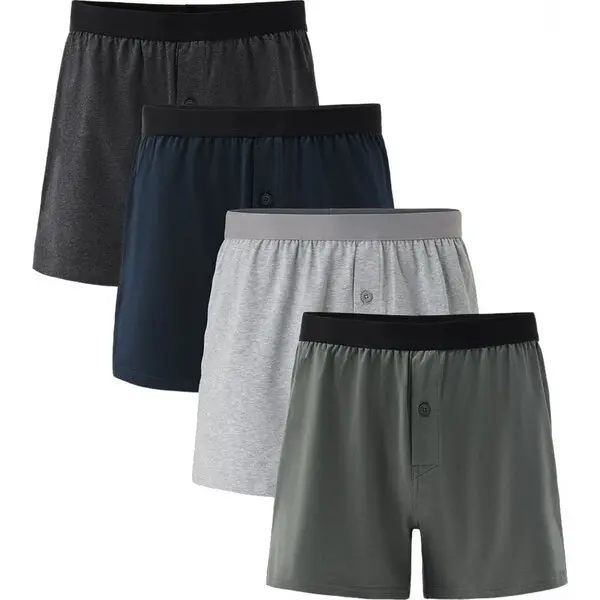 PACT Everyday Knit Boxer 4-pack Made With Organic Cotton - Classic Neutrals