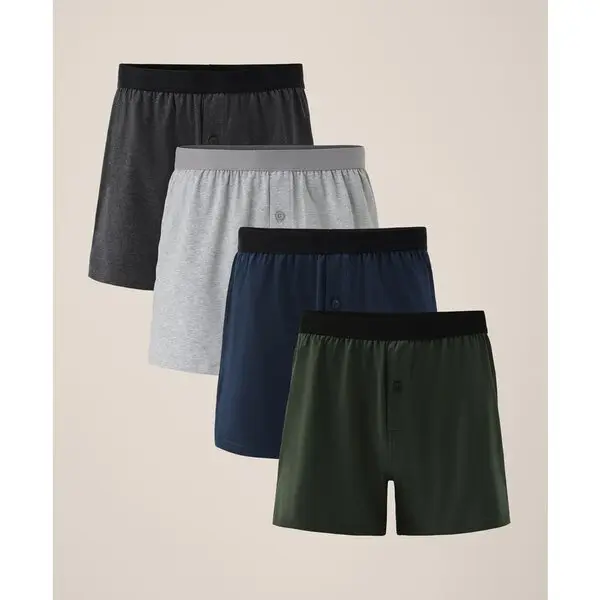 PACT Everyday Knit Boxer 4-pack Made With Organic Cotton - Everyday Solid Bundle