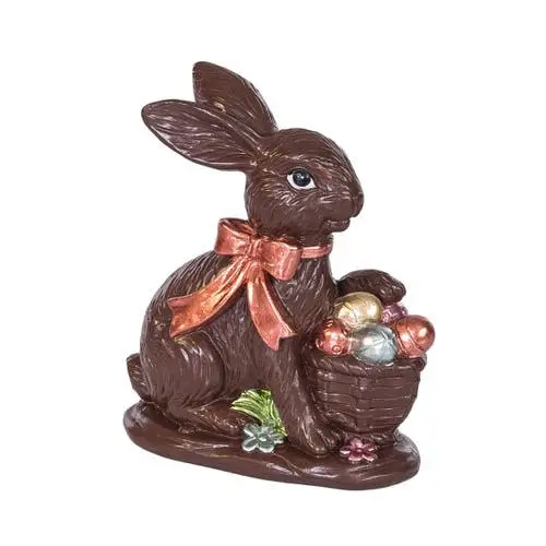 GALLERIE II Dark Chocolate Polyresin Easter Rabbit Small Figurine 4.88 - Brown