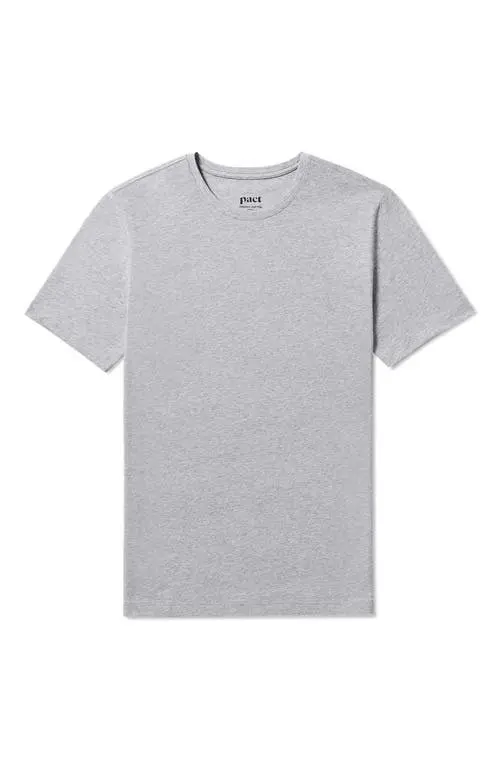 PACT Luxe Essential Slim Fit Crewneck Tee Made With Organic Cotton - Heather Grey