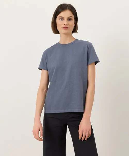 PACT Organic Cotton Soft-slub Essential Crewneck Tee - Light Steel Blue