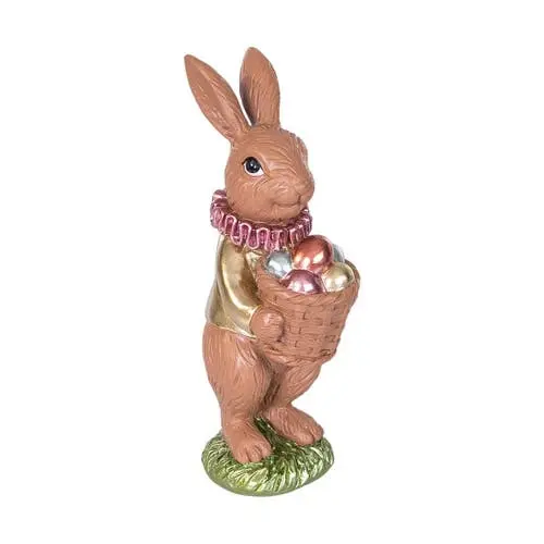 GALLERIE II Chocolate Polyresin Easter Rabbit Medium Figurine 6.42 - Brown