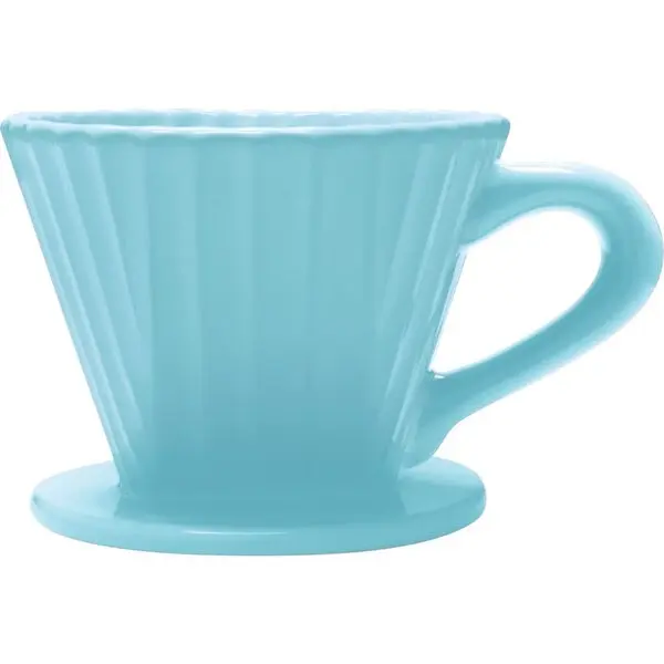 CHANTAL 8 Ounce Lotus Ceramic Pour Over Coffee Filter - Aqua