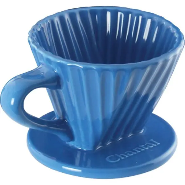 CHANTAL 8 Ounce Lotus Ceramic Pour Over Coffee Filter - Blue Cove