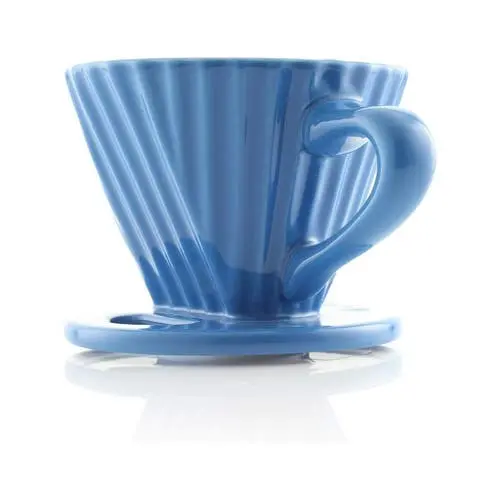 CHANTAL 8 Ounce Lotus Ceramic Pour Over Coffee Filter - Blue Cove
