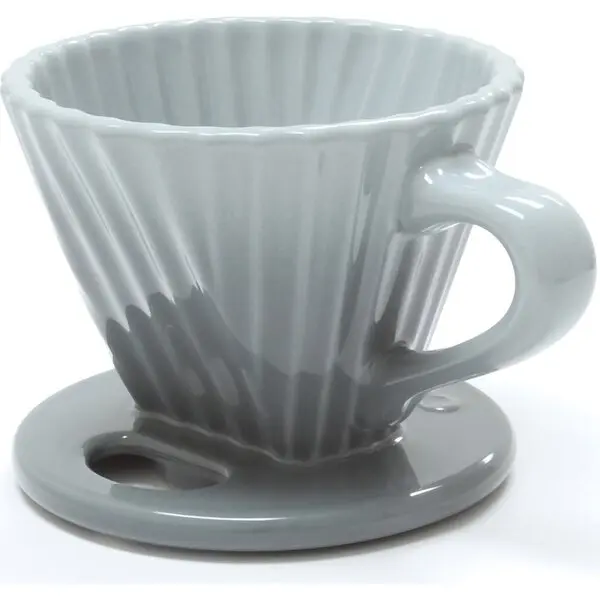 CHANTAL 8 Ounce Lotus Ceramic Pour Over Coffee Filter - Fade Gray