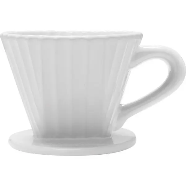 CHANTAL 8 Ounce Lotus Ceramic Pour Over Coffee Filter - White