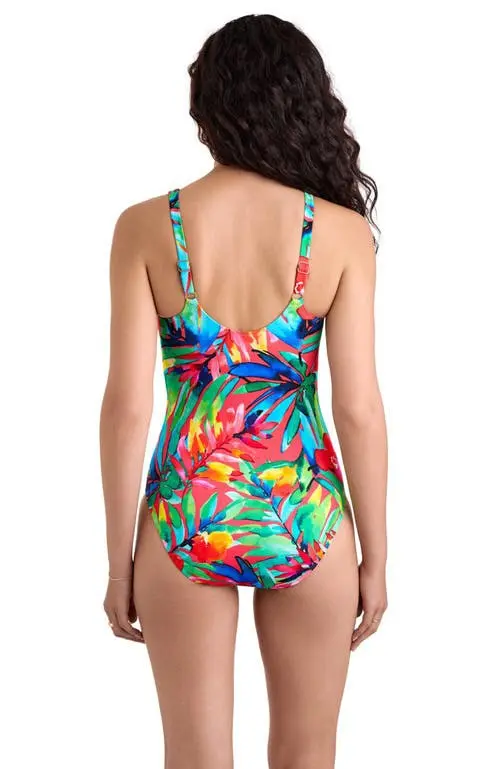SHAPESOLVER Monroe Underwire One-piece Swimsuit - Cherry Grove