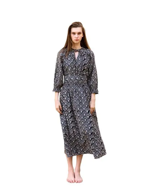 CQC LA Hand-printed Dree Maxi Dress
