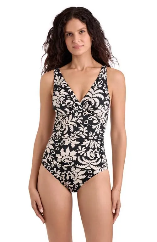 SHAPESOLVER Brynn Twist Underwire One-piece Swimsuit - Palm Royale