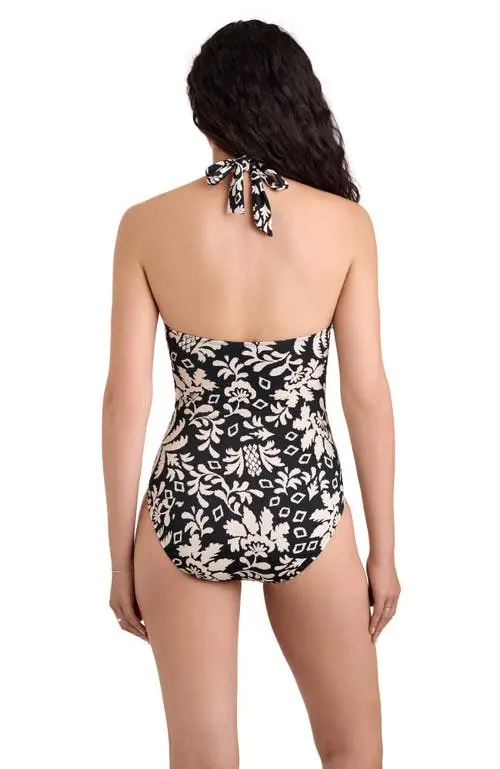 SHAPESOLVER Lexi Knot Front One-piece Swimsuit