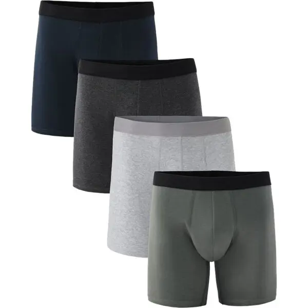PACT Everyday Extended Boxer Brief 4-pack Made With Organic Cotton - Classic Neutrals