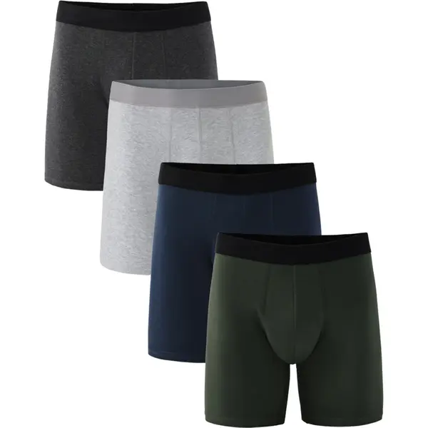 PACT Everyday Extended Boxer Brief 4-pack Made With Organic Cotton - Everyday Solid Bundle