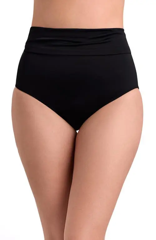 SHAPESOLVER Astrid High-waisted Swim Brief - Black