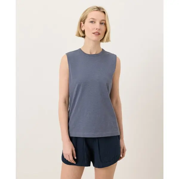 PACT Organic Cotton Soft-slub Essential Tank - Light Steel Blue
