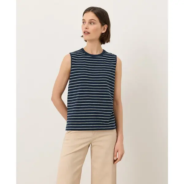 PACT Organic Cotton Soft-slub Essential Tank - Saranac Stripe