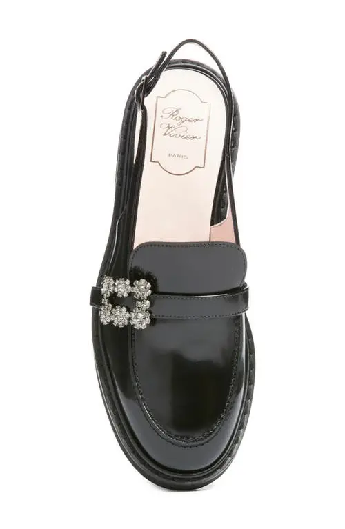 ROGER VIVIER Viv Rangers Slingback Loafer - Nero