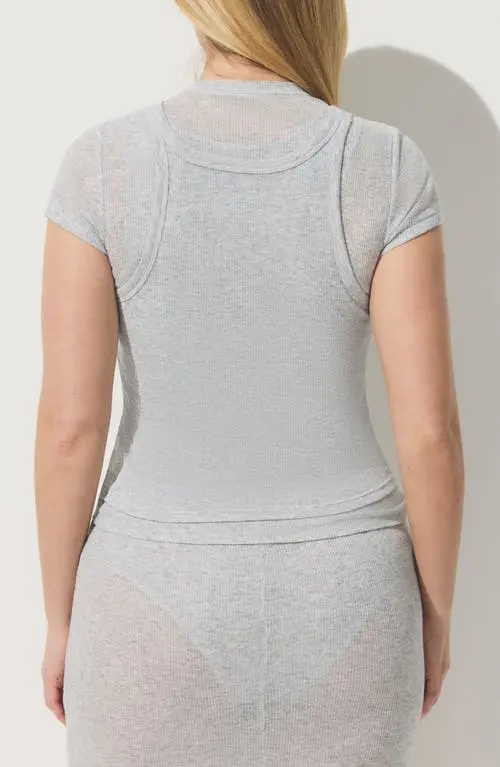 SKIMS Sheer Rib Tank - Light Heather Grey