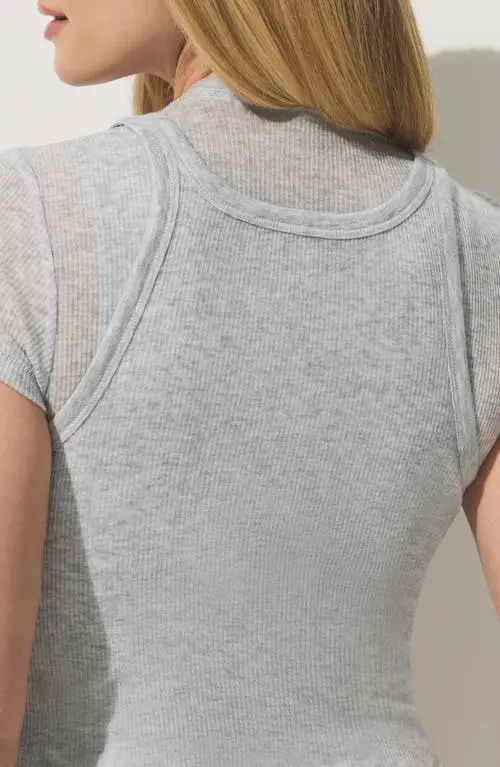 SKIMS Sheer Rib Tank - Light Heather Grey