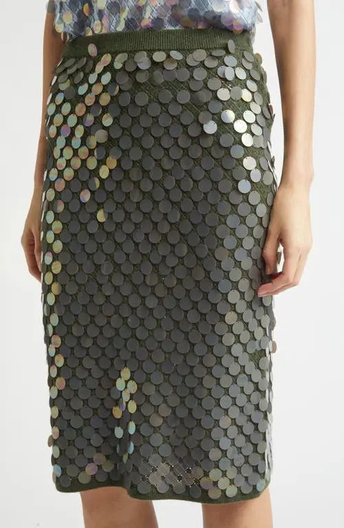 ZANKOV Matteo Pointelle Knit Paillette Merino Wool & Cashmere Skirt