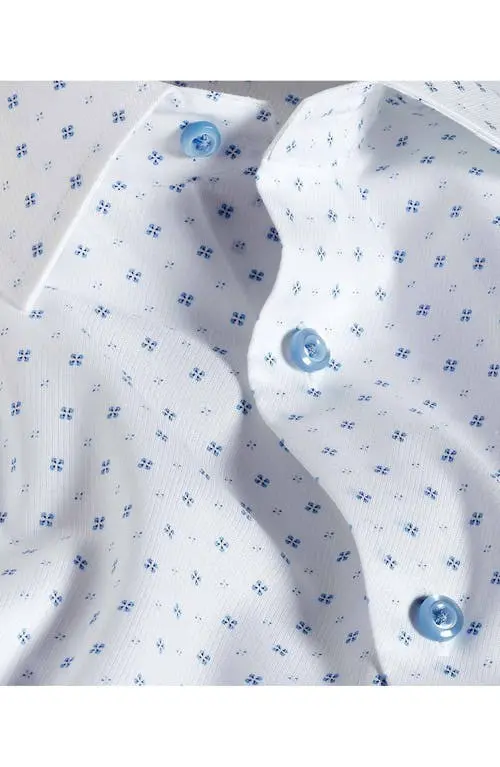 David Donahue Regular Fit Neat Cotton Dobby Dress Shirt