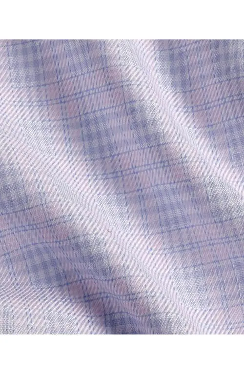 David Donahue Trim Fit Check Cotton Dobby Dress Shirt