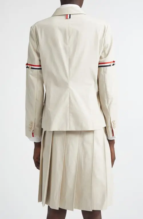 Thom Browne Tricolor Armband Relaxed Fit Cotton Sport Coat - Beige