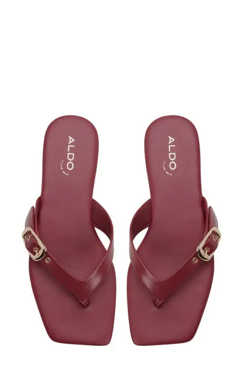 Aldo Leonnia Buckle Flip Flop - Medium Red