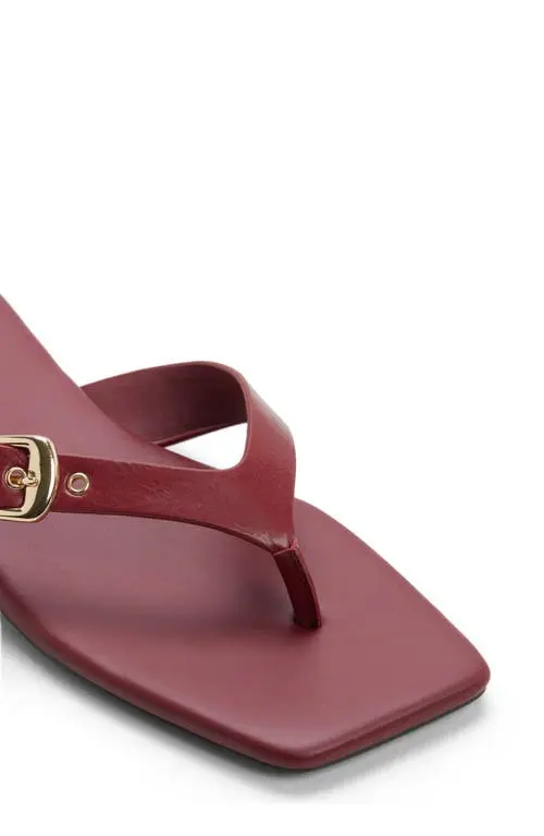 Aldo Leonnia Buckle Flip Flop - Medium Red