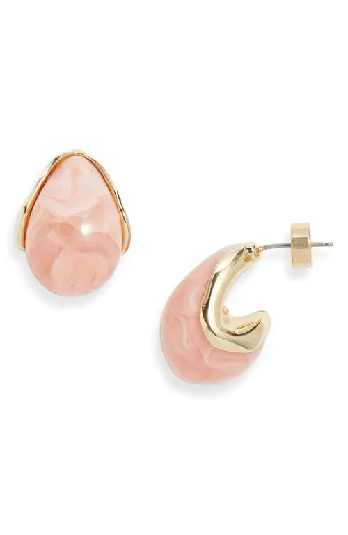 Nordstrom Resin Huggie Hoop Earrings - Peach- Gold
