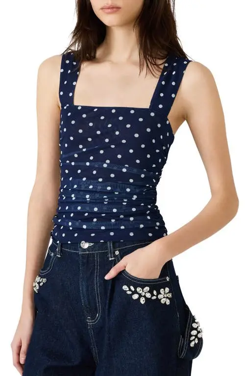 Steve Madden Polka Dot Mesh Top