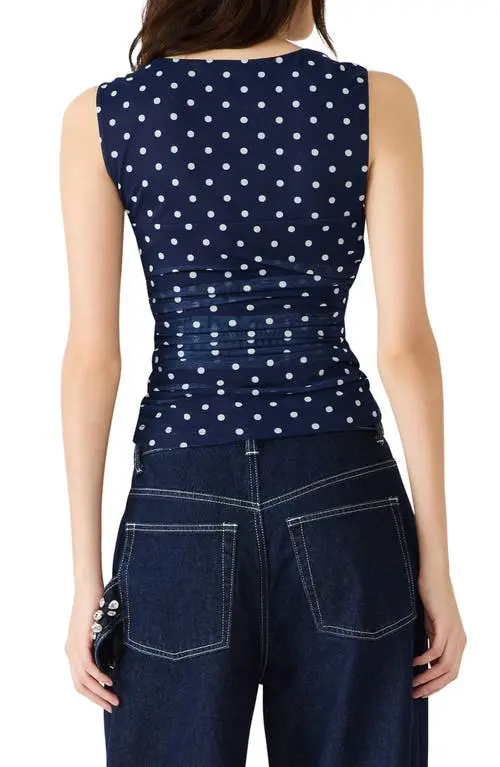 Steve Madden Polka Dot Mesh Top