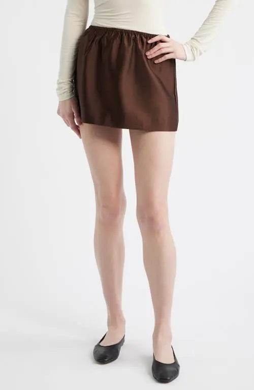 REFORMATION Elva Metallic Miniskirt - Cafe