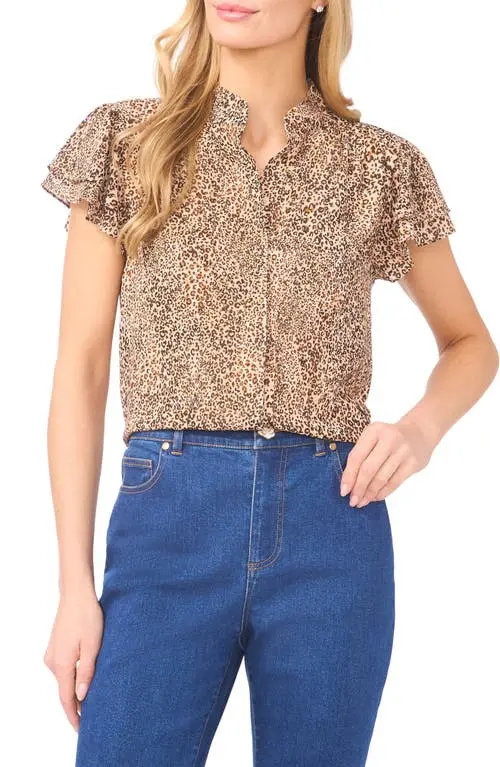 CECE DUPRAZ Leopard Print Chiffon Shirt