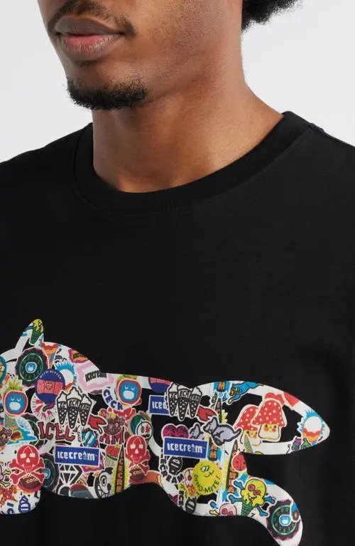 ICECREAM Stickers Graphic T-shirt
