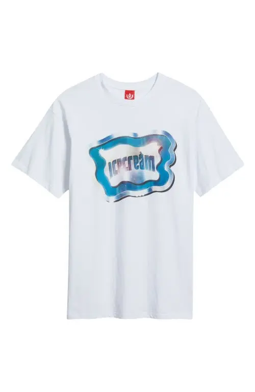 ICECREAM Chrome Logo Graphic T-shirt - Bleach White