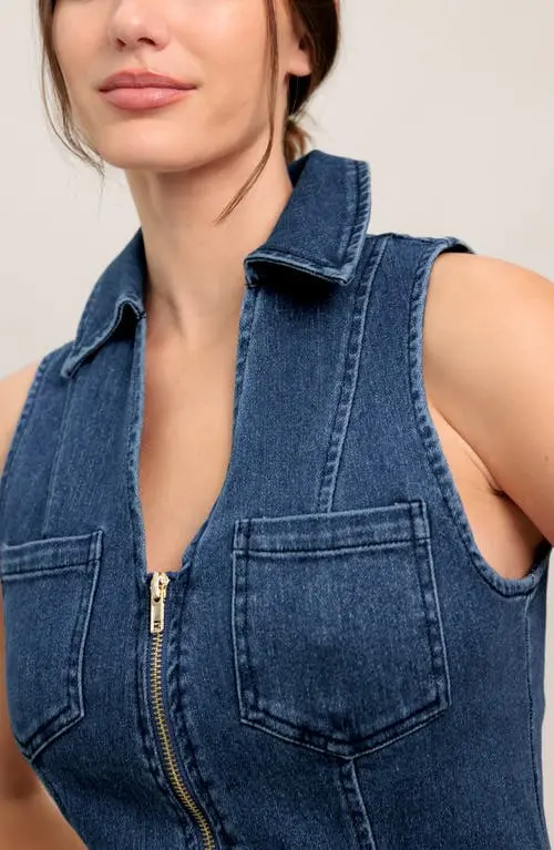 FLYING TOMATO Sleeveless Denim Midi Dress