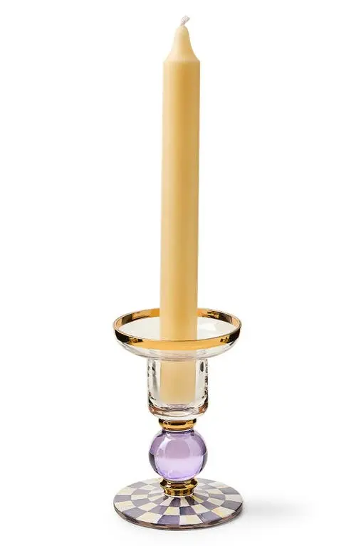 MACKENZIE-CHILDS Check Glass Candleholder