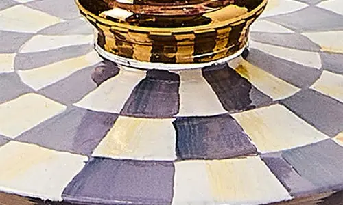 MACKENZIE-CHILDS Check Glass Candleholder