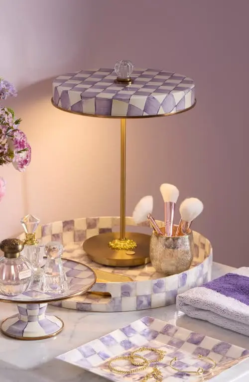 MACKENZIE-CHILDS Check Led Rechargeable Disc Table Lamp
