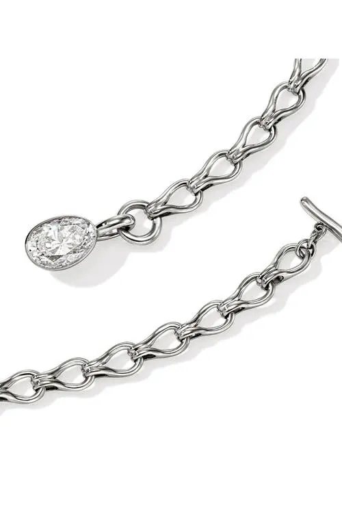 John Hardy Sterling Lab-grown Diamond Surf Link Necklace - Silver